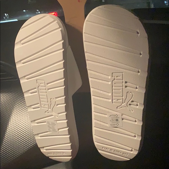 Puma | Shoes | Puma White And Pink Slides | Poshmark